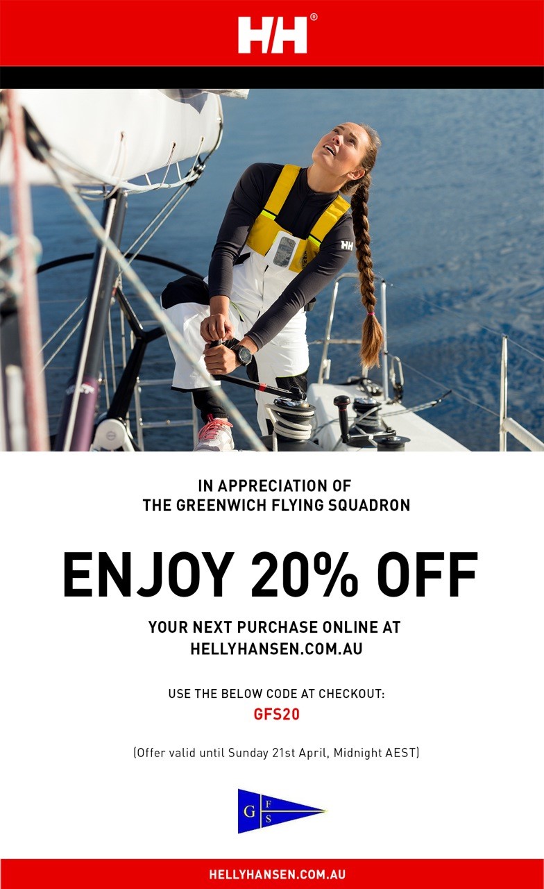 Helly Hansen Special 20% Discount | Greenwich Flying Squadron